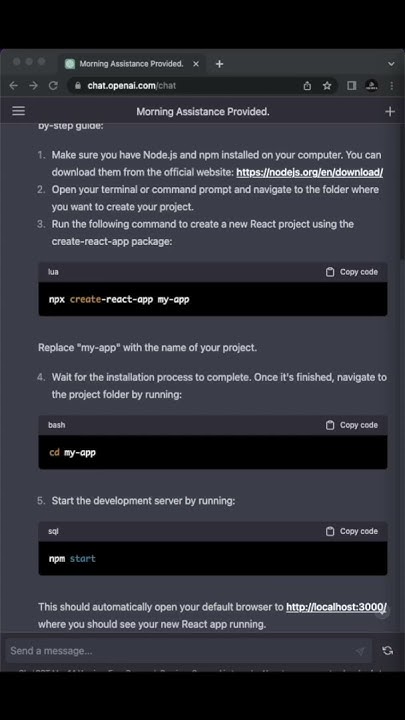 Reactjs Getting Started With Front End Development With The Help Of Chatgpt4 And Openai Youtube