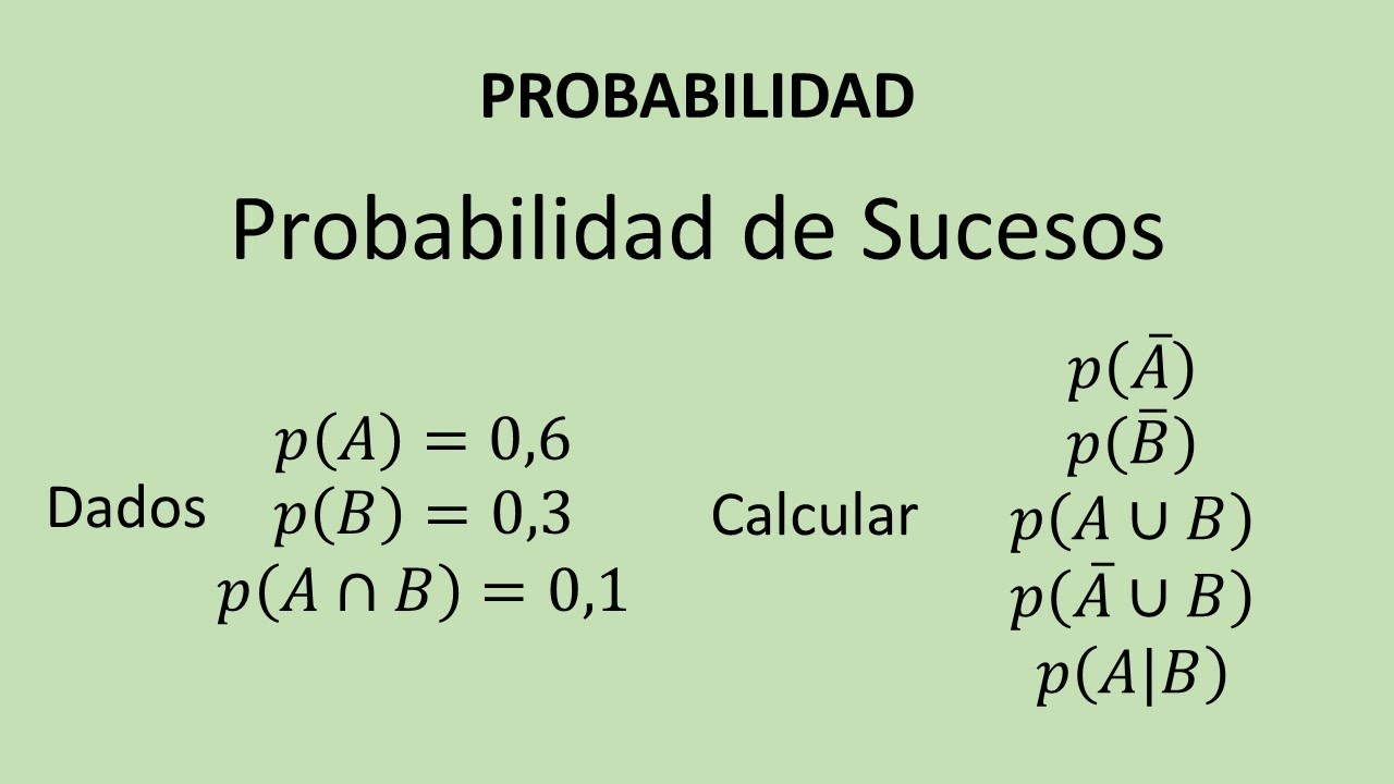 Probabilidad - Probabilidad de sucesos - Ejercicio 001 - YouTube