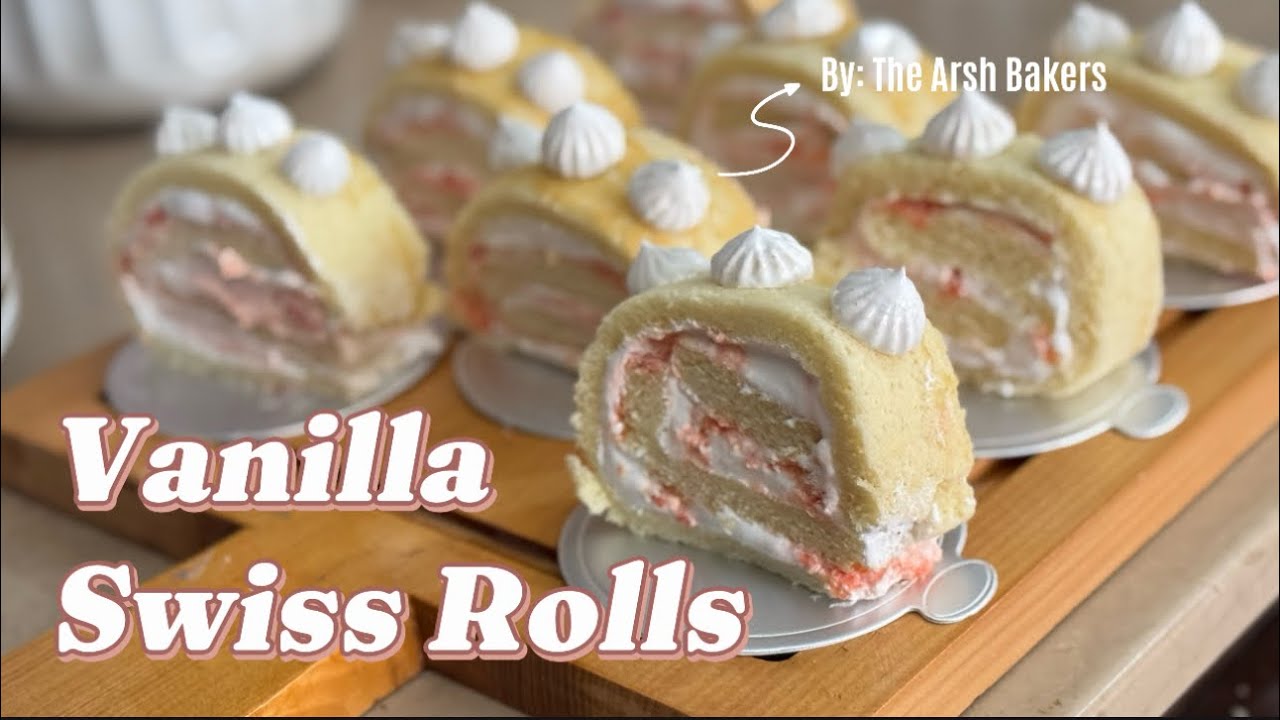 How to Make Vanilla Swiss Rolls at HOME! | by the Arsh Bakers - YouTube