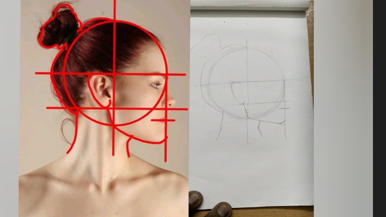 10 easy steps to draw a portrait - Side View 1 - YouTube