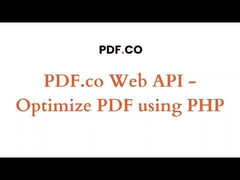 PDF.co Web API - Optimize PDF using PHP - YouTube