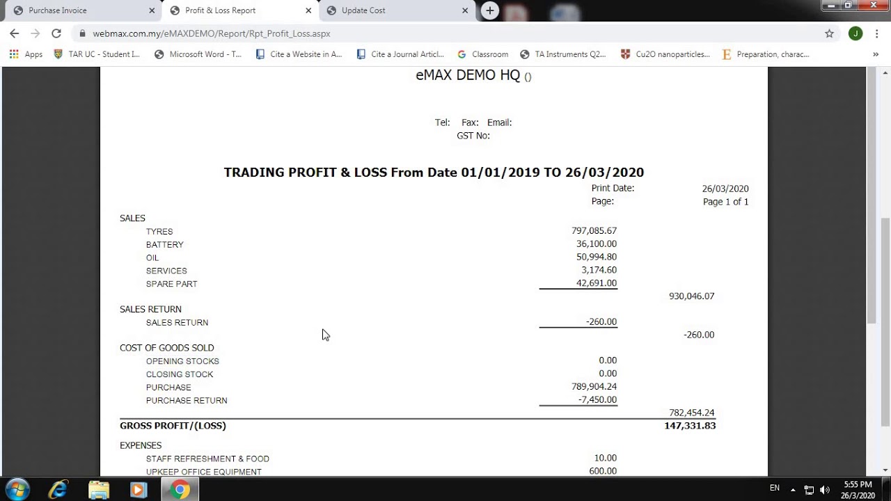 Webmax Tutorial - [PROFIT AND LOSS REPORT] - YouTube