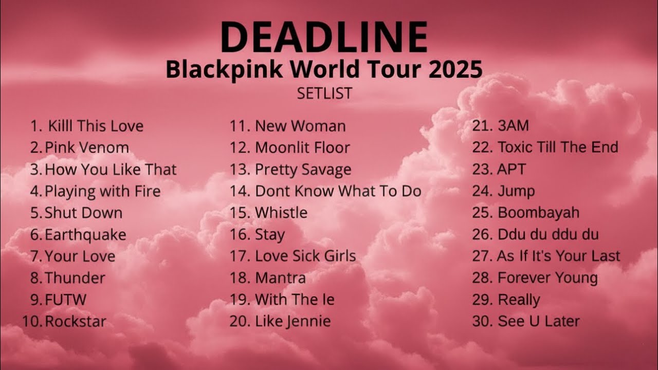 BLACKPINK WORLD TOUR SETLIST ‘DEADLINE 2025’ - YouTube