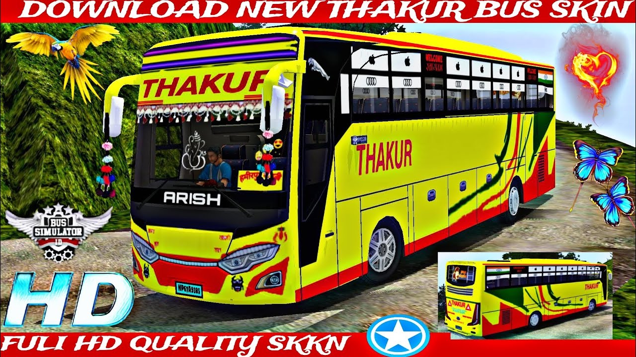 DOWNLOAD THAKUR BUS SKIN || FULI HD QUALITY BUS SKIN / FOR BUS ...