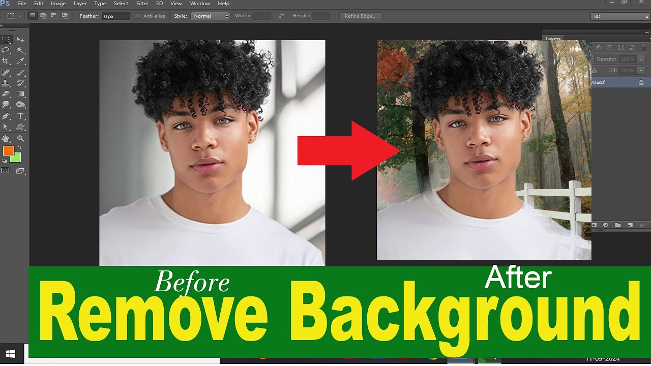 How to Remove Photo Background in Photoshop | RemoveBackground | change ...