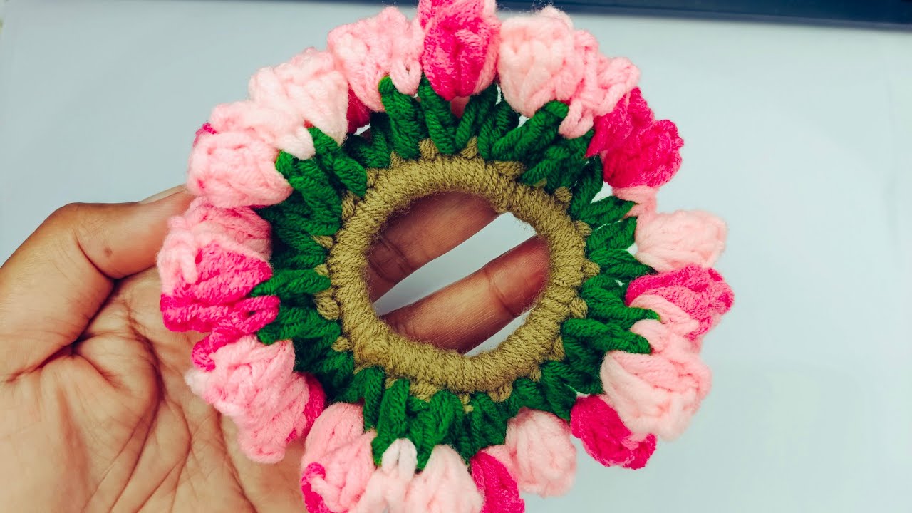 🤩🤩 crochet tulip flower hair tie - YouTube