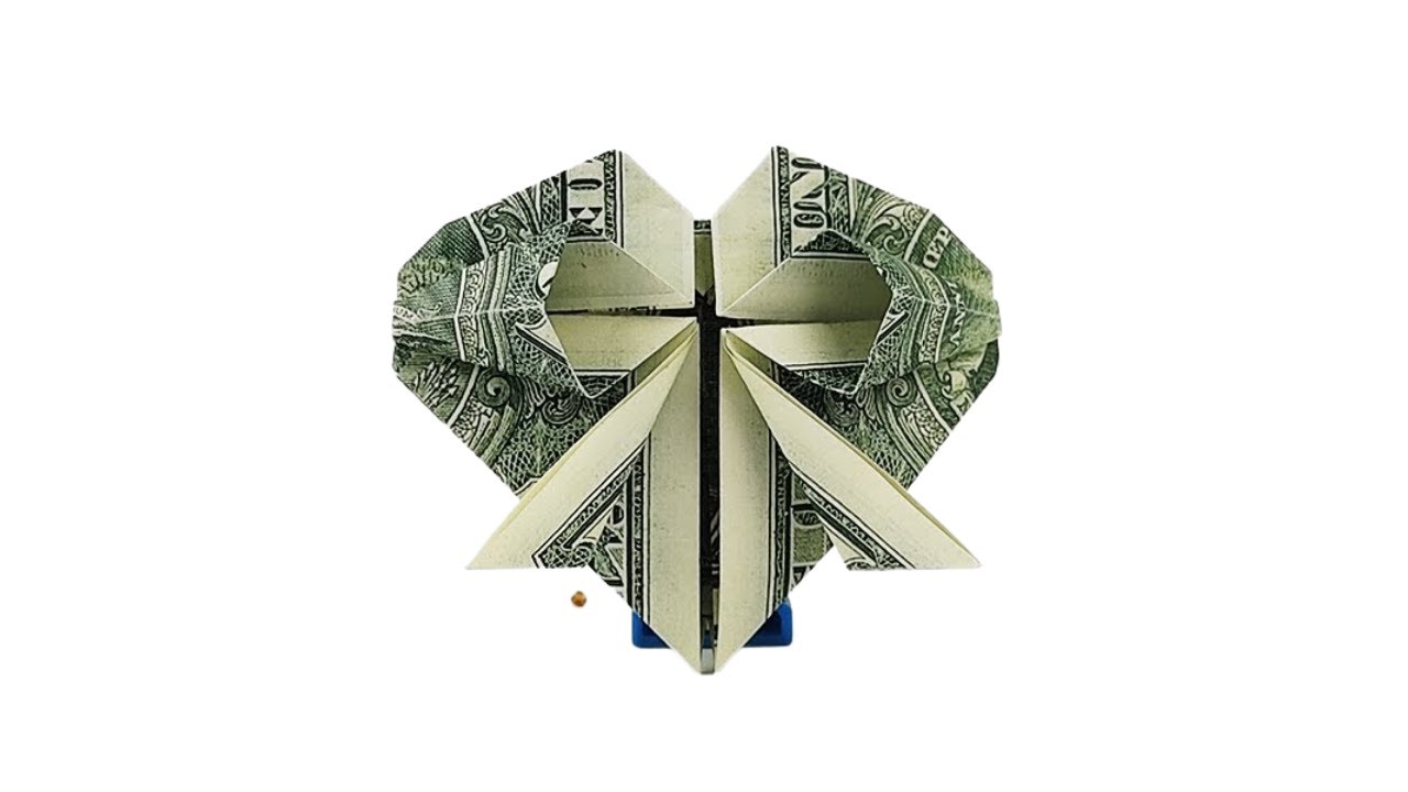 Money Dollar Origami Hear with Ribbons - Valentine Gift - YouTube