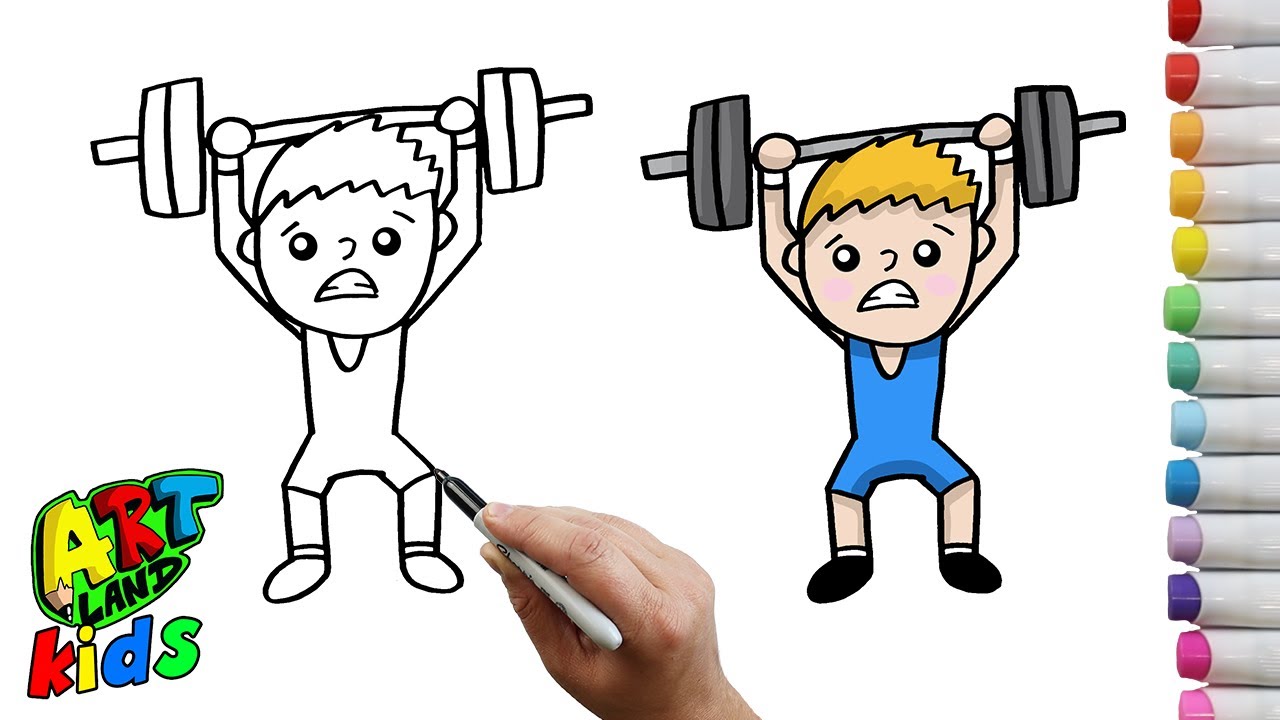 How to Draw an OLYMPIC WEIGHTLIFTER - YouTube