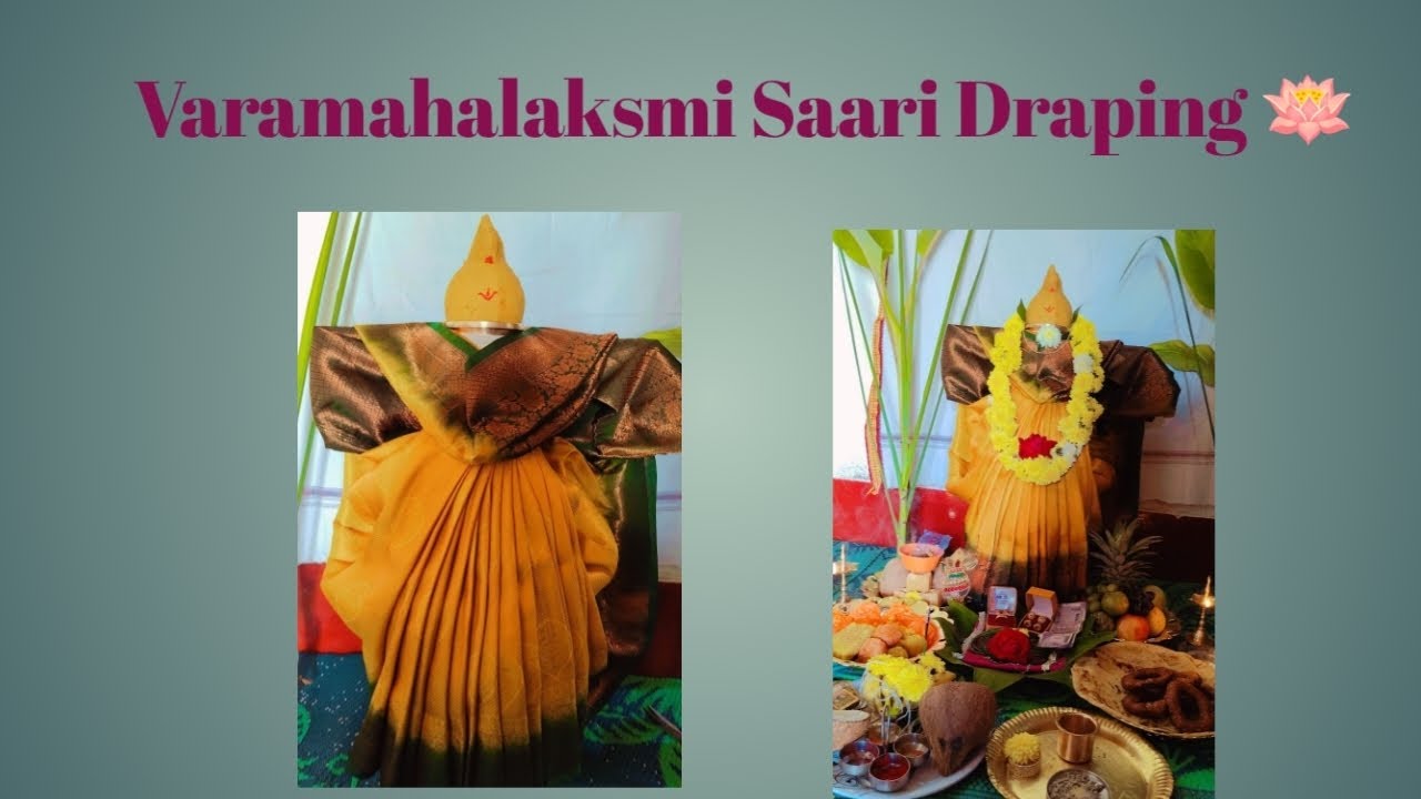 Varamahalaksmi Saari Draping🪷/Quick and easy Saari Draping/Simple Saari ...