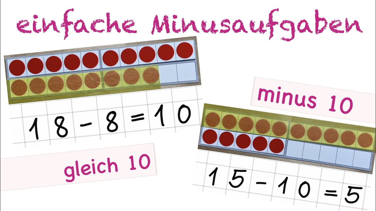 Einfache Minusaufgaben || Mathematik Grundschule Klasse 1 ...