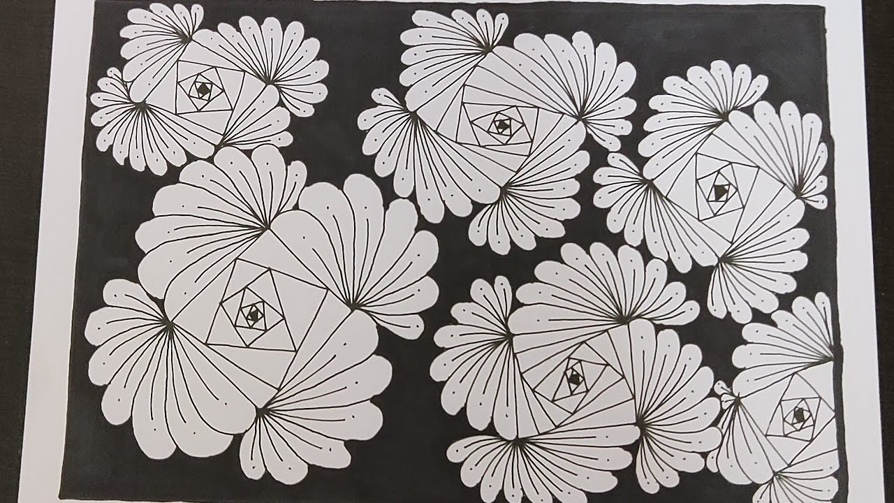 Pattern 100|How to draw patterns|zentangle patterns|floral pattern|doodle patterns|art therapy ...