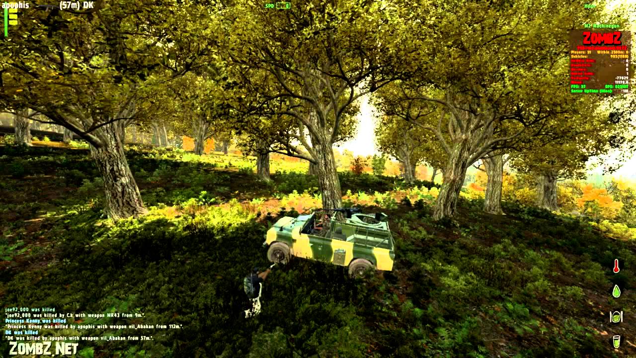 DayZ - [CH32] 50 cal truck mounted machine gun VS helicopter - YouTube