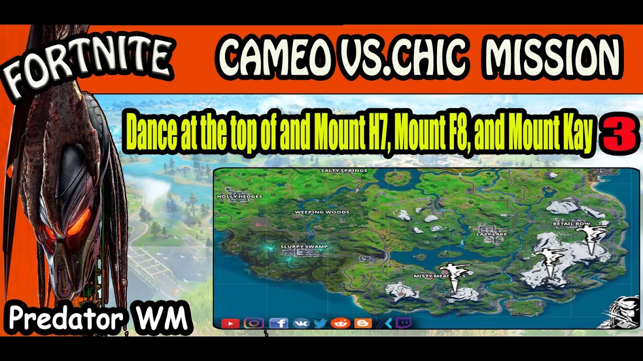 Fortnite / Dance at the top of and Mount H7, Mount F8, and Mount Kay (3 ...