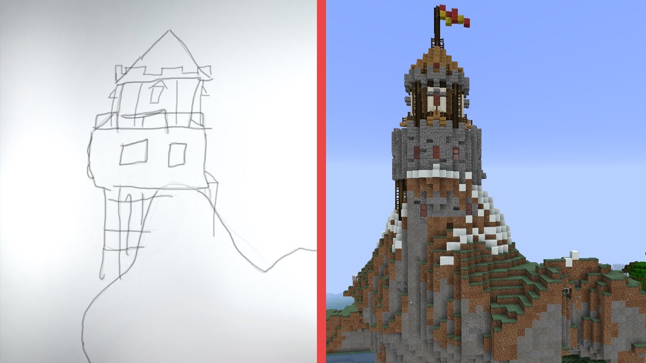 Minecraft Building w/ BdoubleO :: Drawing An Alchemy Tower 427 - YouTube