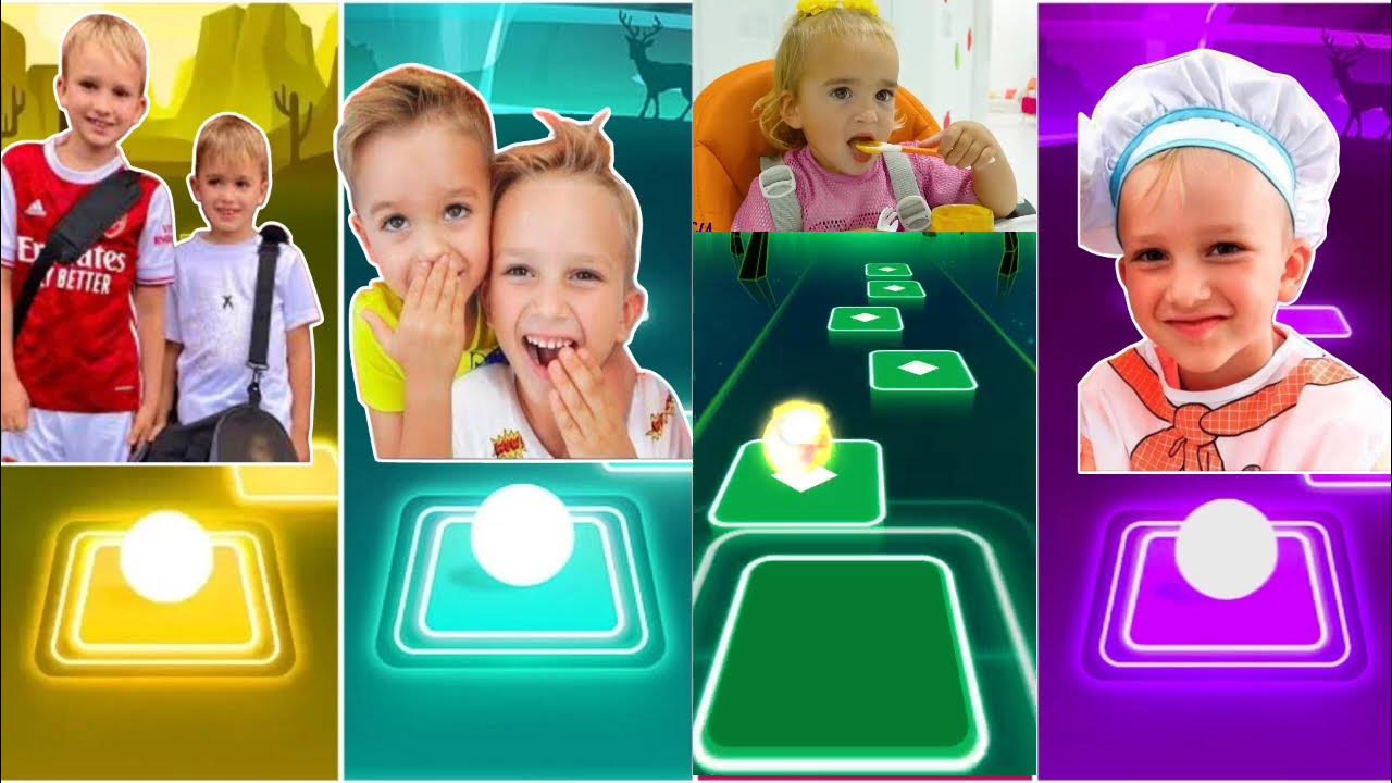 Tiles Hop - Vlad and Niki 🆚 Like Nastya 🆚 Diana vs Roma 🆚 Blippi 🎶 Tiles Hop EDM Rush - YouTube