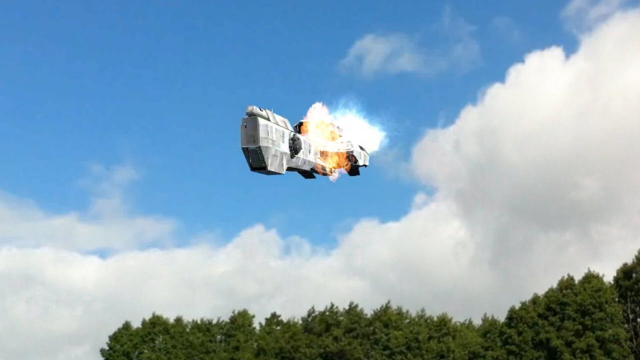UFO Spaceship explodes and crashes to earth - after effects Test - free ...