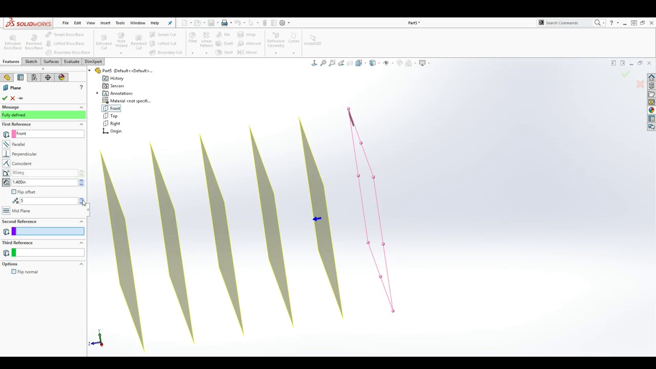 SOLIDWORKS Part-15 Defining Sketch Planes - YouTube