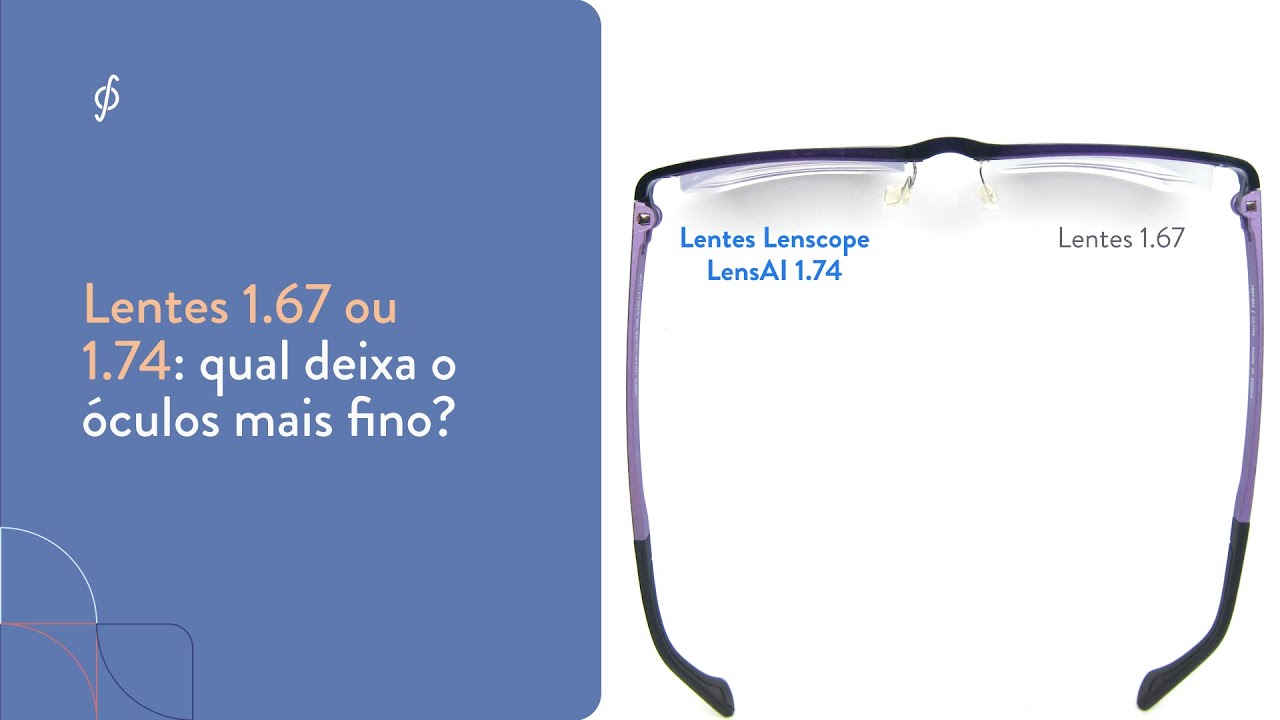 Lentes 1 67 ou 174: qual deixa o óculos mais fino - YouTube