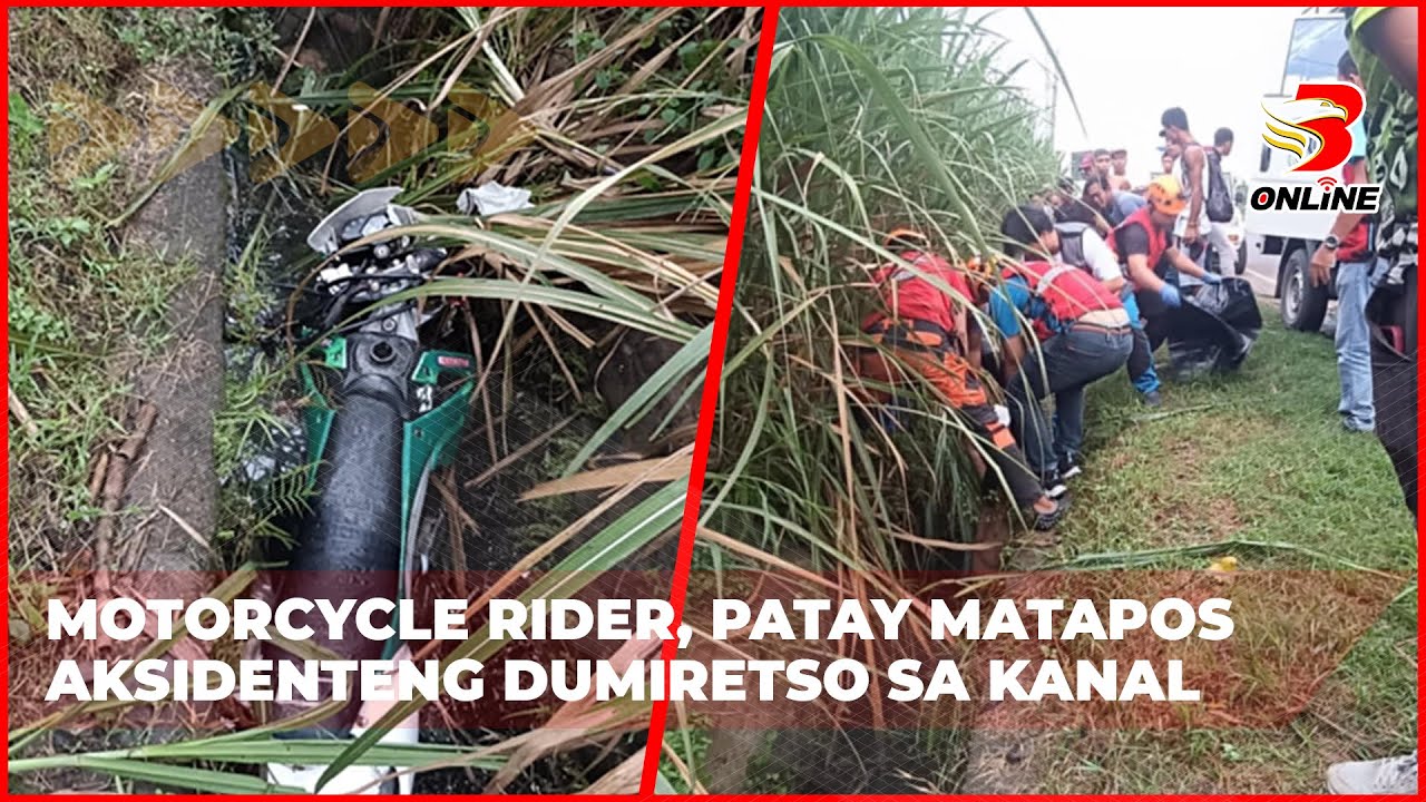 Motorcycle rider, patay matapos aksidenteng dumiretso sa kanal - YouTube
