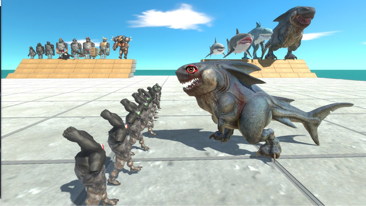 INSANE Battle! Mutant Megalodons DESTROY the Primate Army? - Animal ...