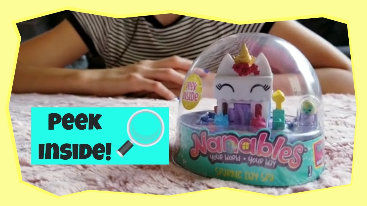 PEEK INSIDE! Nanables Tiny Unicorn Sparkle Day Spa House Unboxing - YouTube