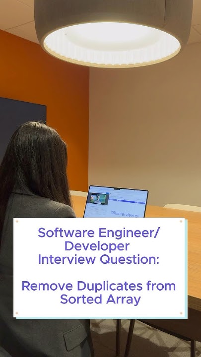 Software Engineerdeveloper Interview Question Remove Duplicates From Sorted Array Youtube