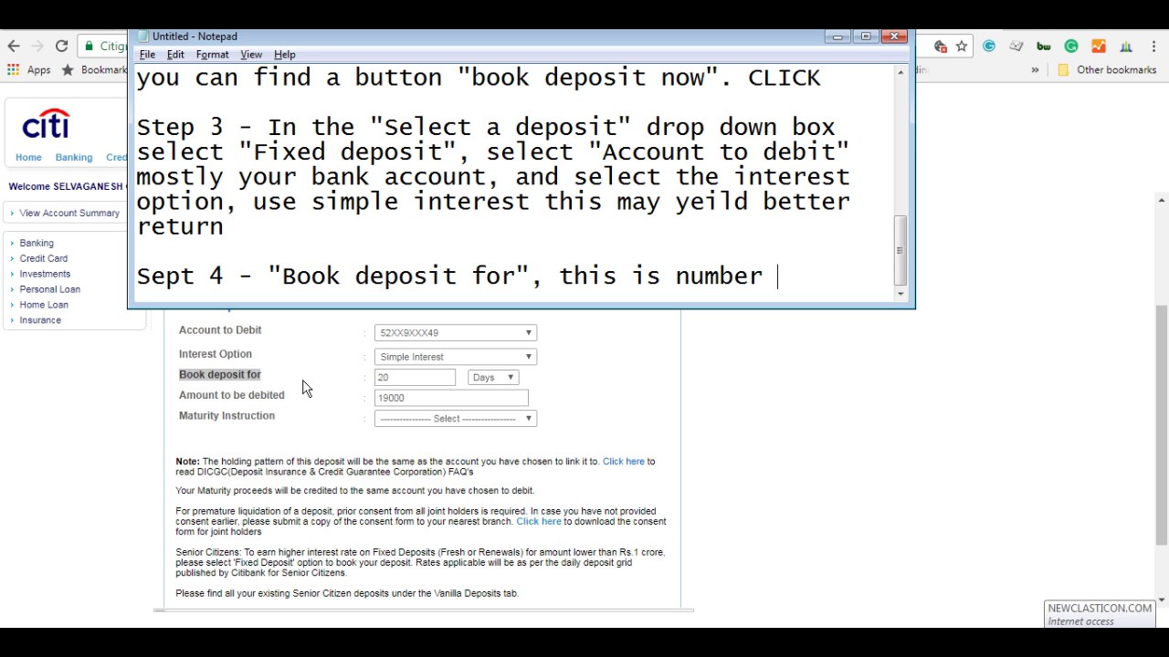 How to Make 20 Days Fixed Deposit in Citibank and Get Small Return ...