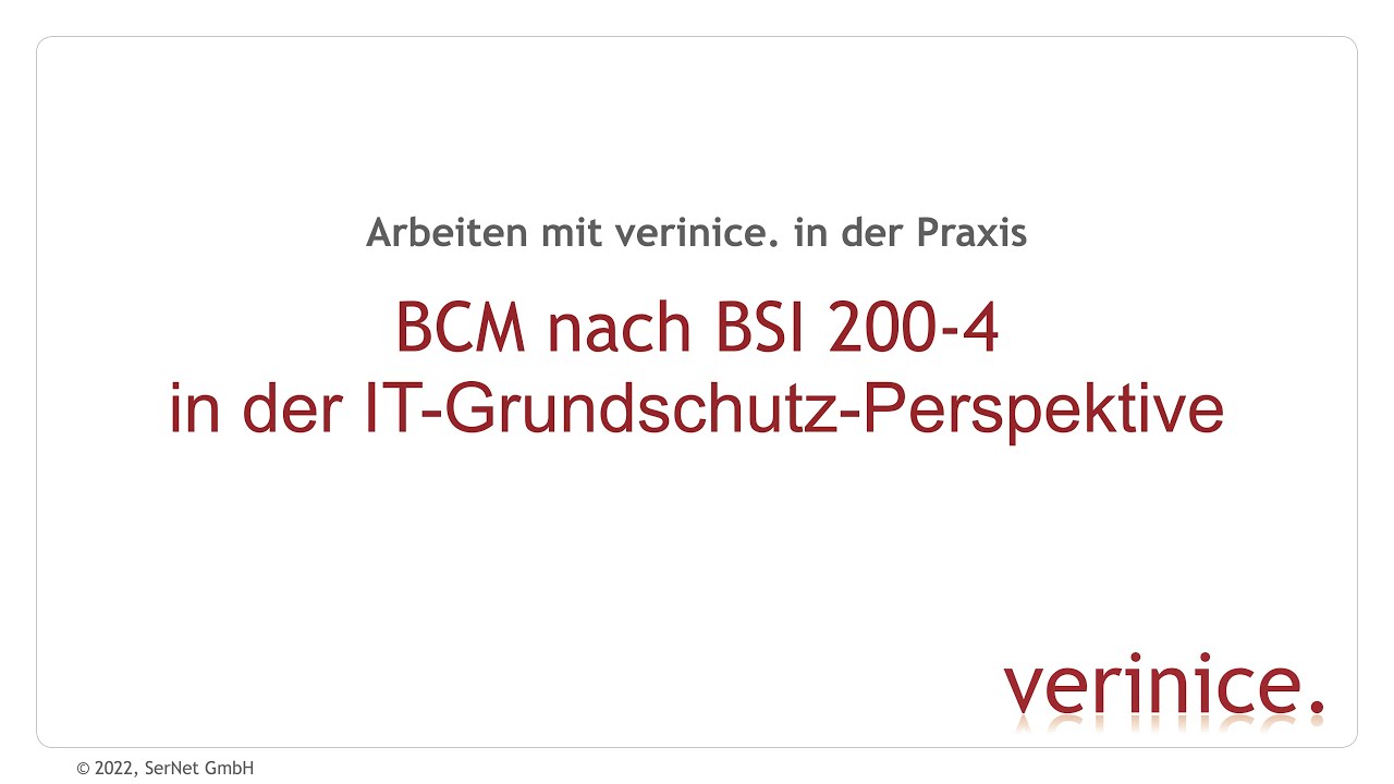 BCM nach BSI 200-4 in der IT-Grundschutz-Perspektive - YouTube