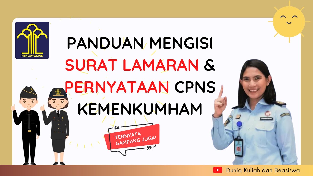PANDUAN MENGISI SURAT LAMARAN DAN SURAT PERNYATAAN CPNS KEMENKUMHAM ...