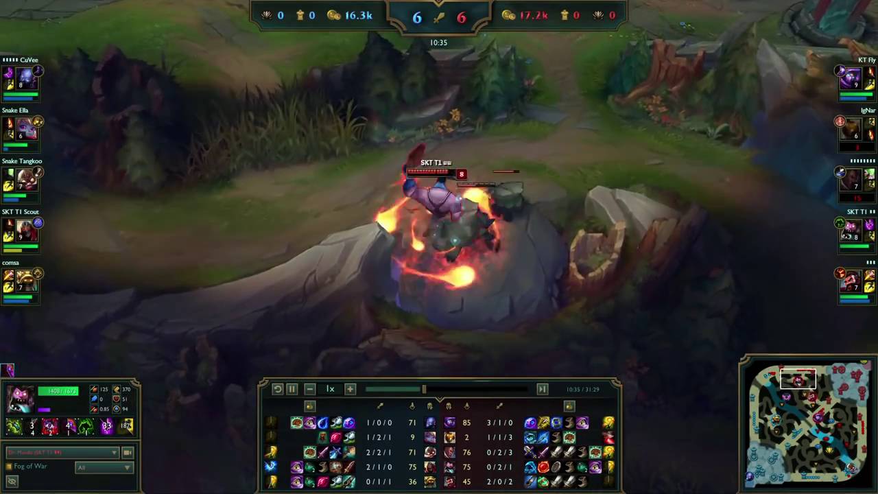 SKT T1 Duke DR. MUNDO Top vs Ryze Patch 6.1 KR | League of Legends ...