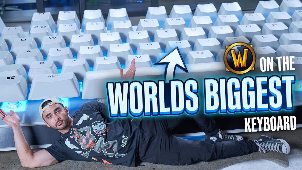 Playing World of Warcraft on The Biggest Keyboard & Mouse Ever - YouTube