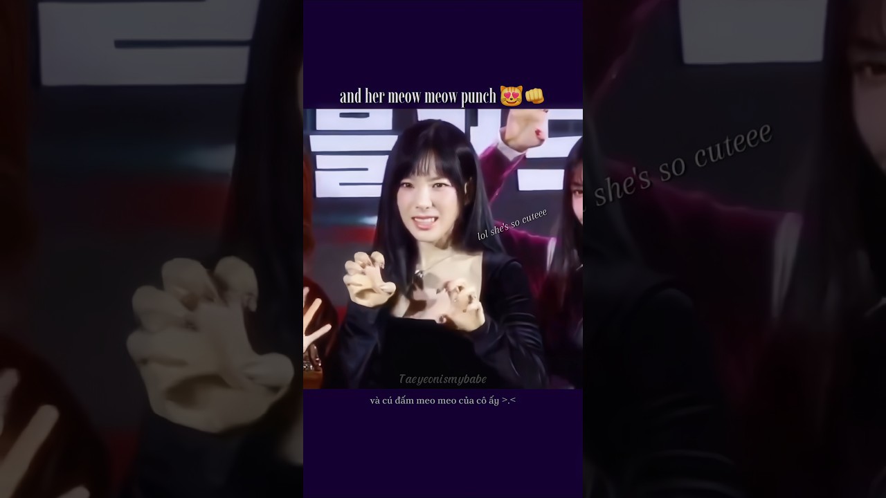Taengoo's meow meow punch 😆 #kimtaeyeon #kpop #taeyeonsnsd #taeyeon # ...
