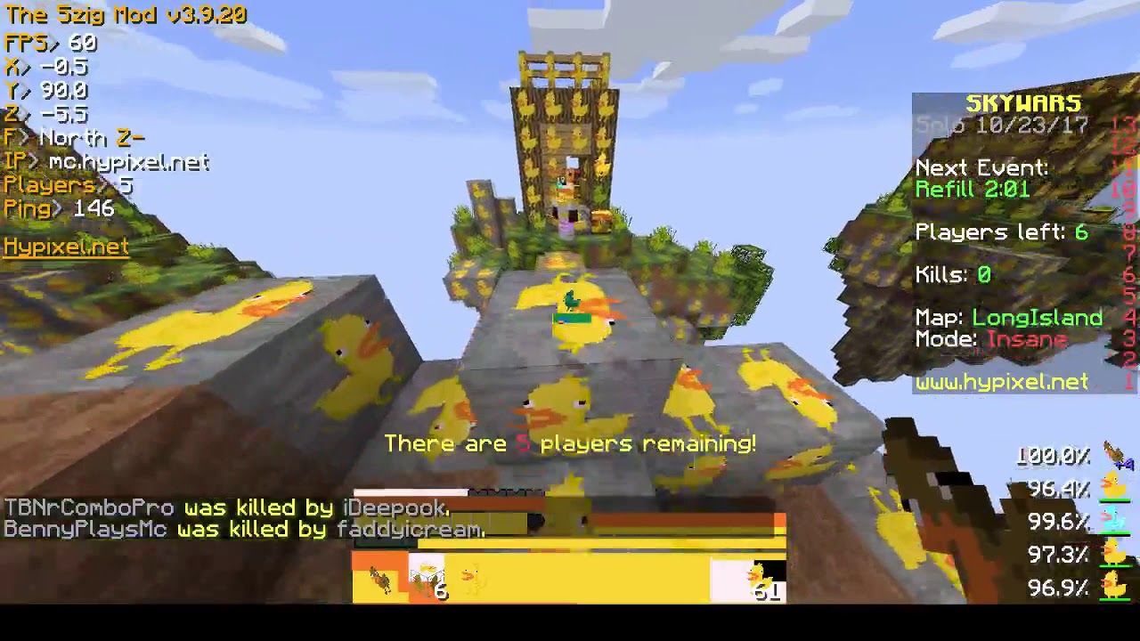 Tapl duck texture pack test in skywars game - YouTube