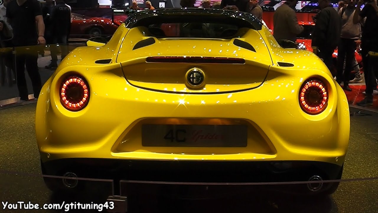 Yellow Alfa Romeo 4C Spider - Geneva Motor Show 2015 - YouTube