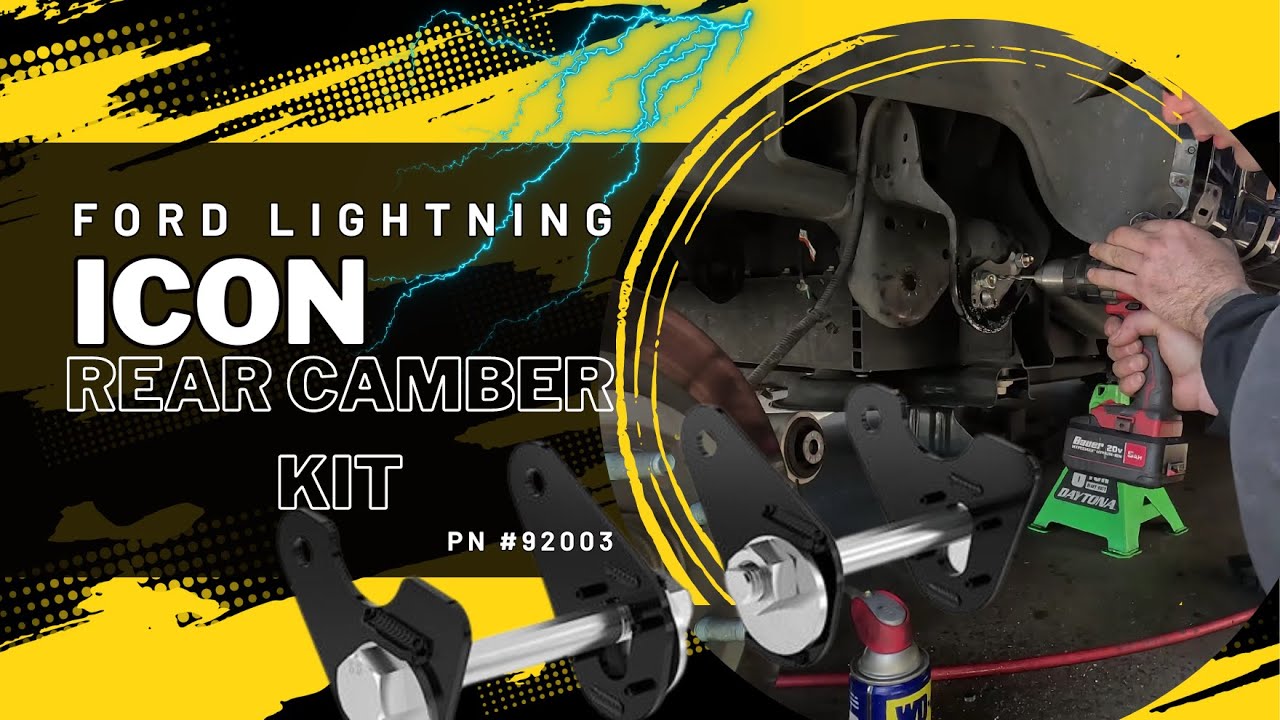 2022 Ford F150 Lightning ICON 92003 Rear Camber Kit Installation - YouTube