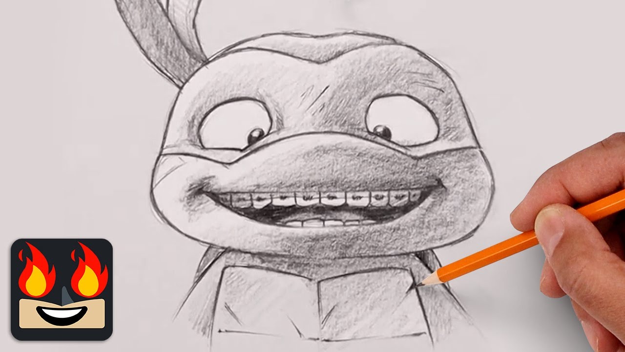 How To Draw Michelangelo | Ninja Turtle Sketch Tutorial - YouTube