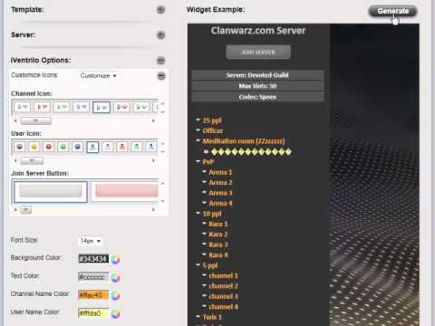 Clanwarz Ventrilo Server Website Status Generator