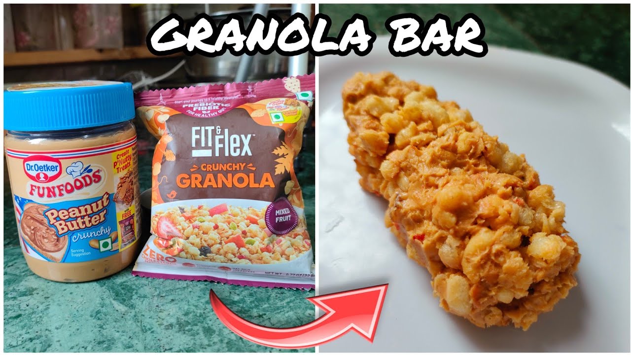 Fit and flex crunchy granola l Granola bar recipe l peanut butter and ...