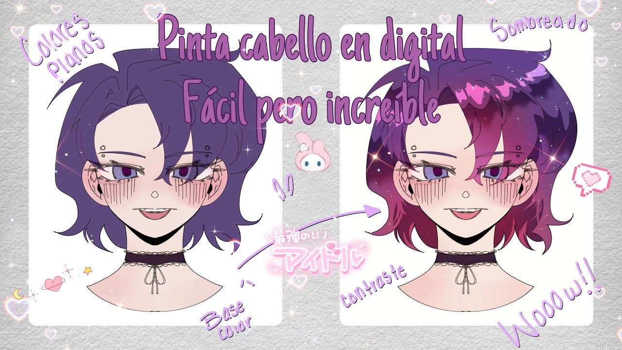 Como pintar cabello facil y hermoso (Digital)💖 - YouTube