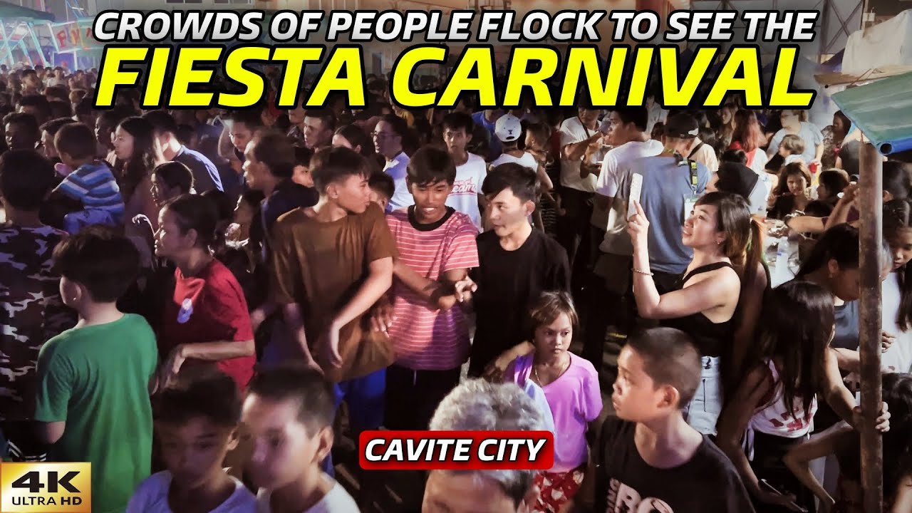 Crowds of People Flock to See the Fiesta Carnival in Cavite City Philippines [4K] - YouTube