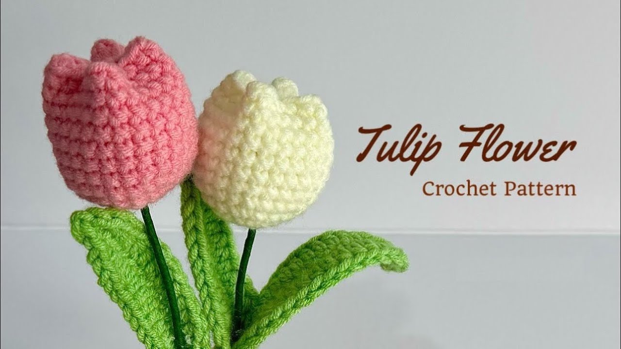Simple tulip crochet that anyone can make / Móc chậu hoa tuylip - YouTube
