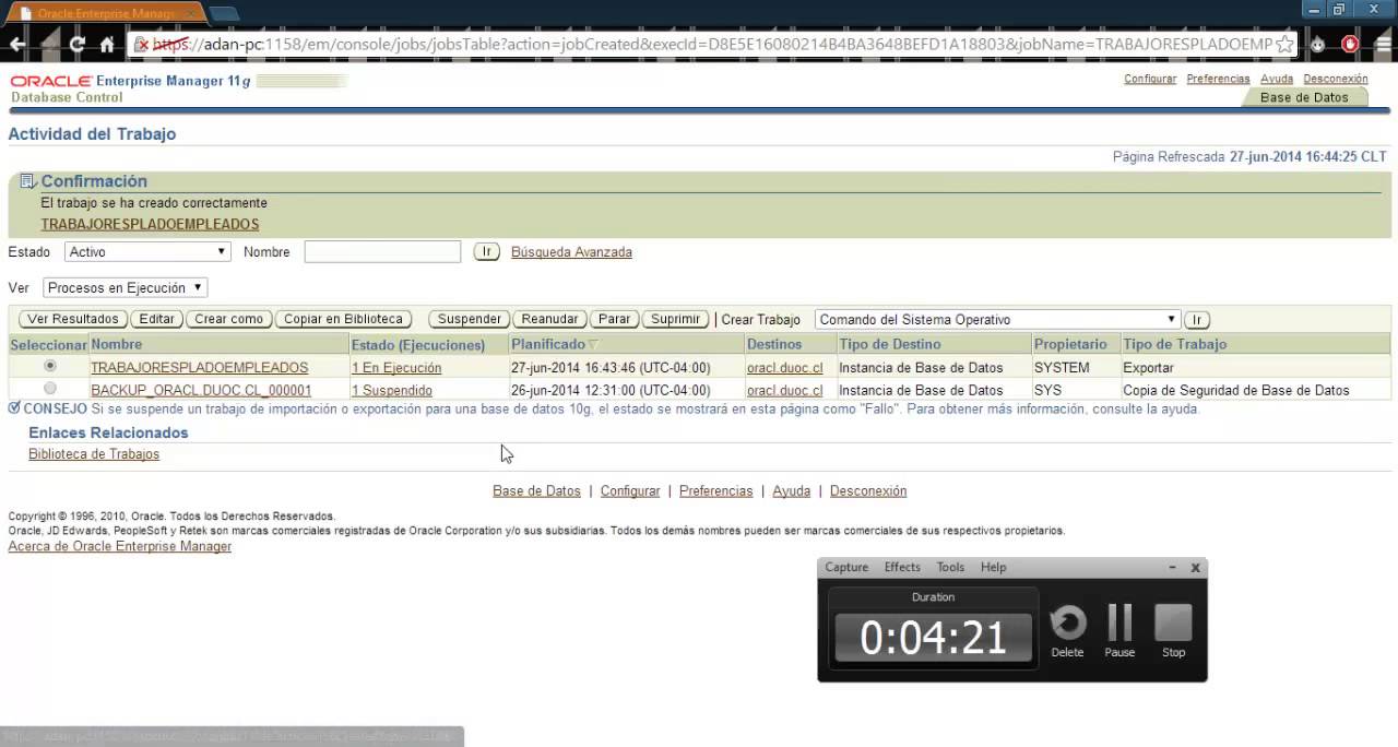 importar y exportar tablas - enterprise manager - oracle 11G - YouTube