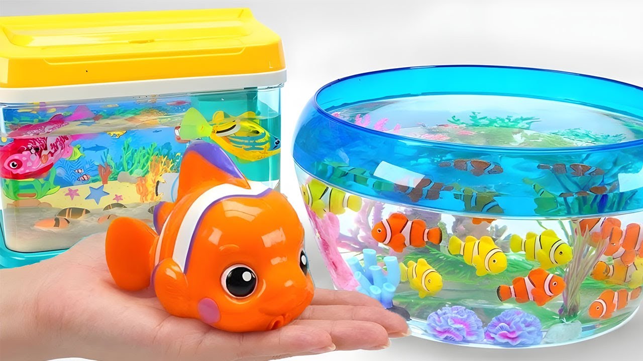 30 Minutes Satisfying Unboxing Robo Alive Junior Fish Tank Aquarium ...