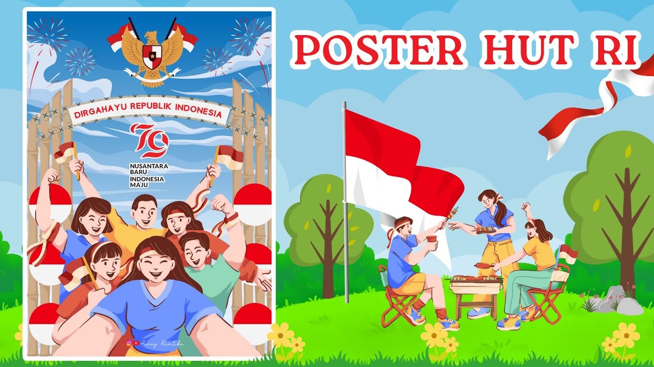 Tutorial Membuat Poster HUT RI dengan Canva || Poster Hari Kemerdekaan ...