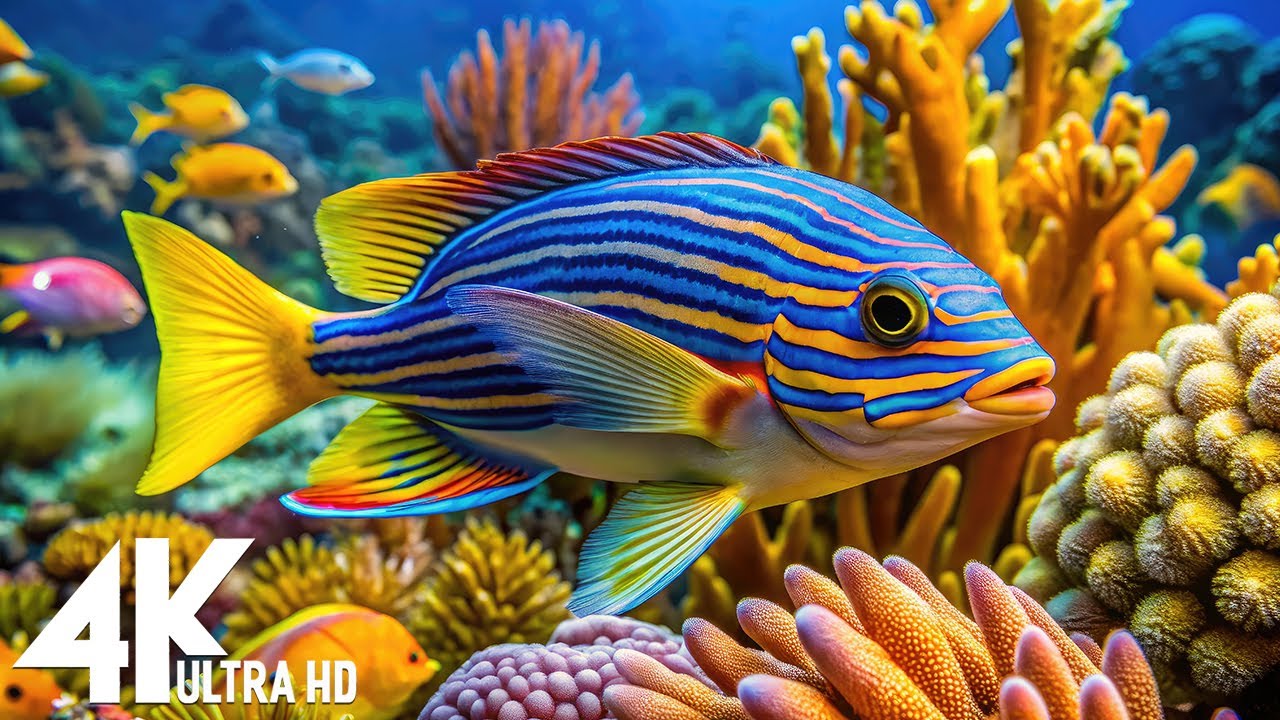 Aquarium 4K VIDEO(ULTRA HD) - Amazing Beautiful Coral Reef Fish - Sleep ...