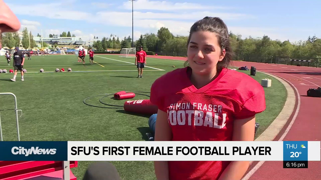SFU Football welcomes first female kicker - YouTube