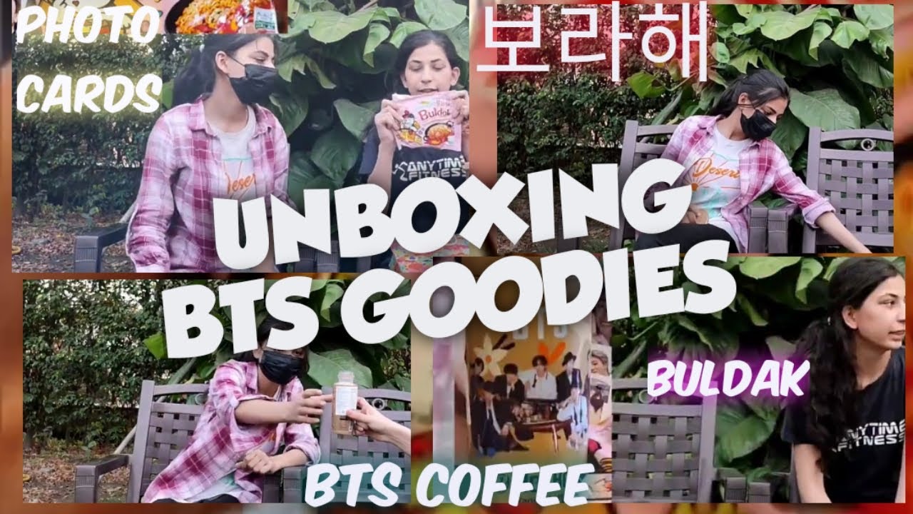 Unboxing BTS GOODIES| Trying BTS COFFEE| PHOTO CARDS ️💐 - YouTube