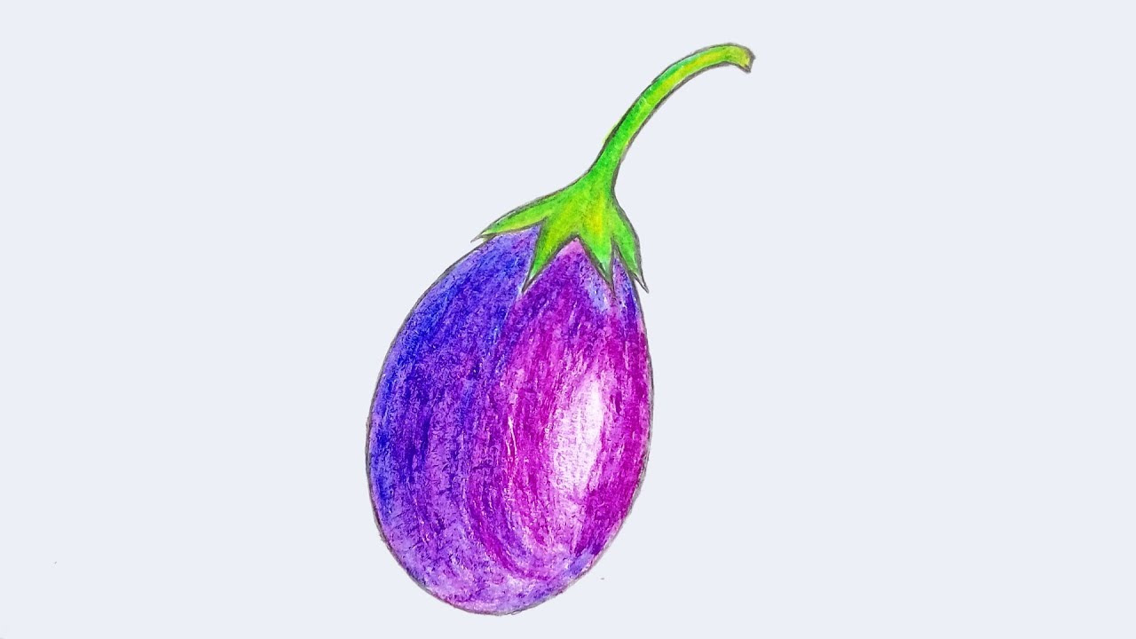 How to draw a Eggplant very easy drawing - YouTube