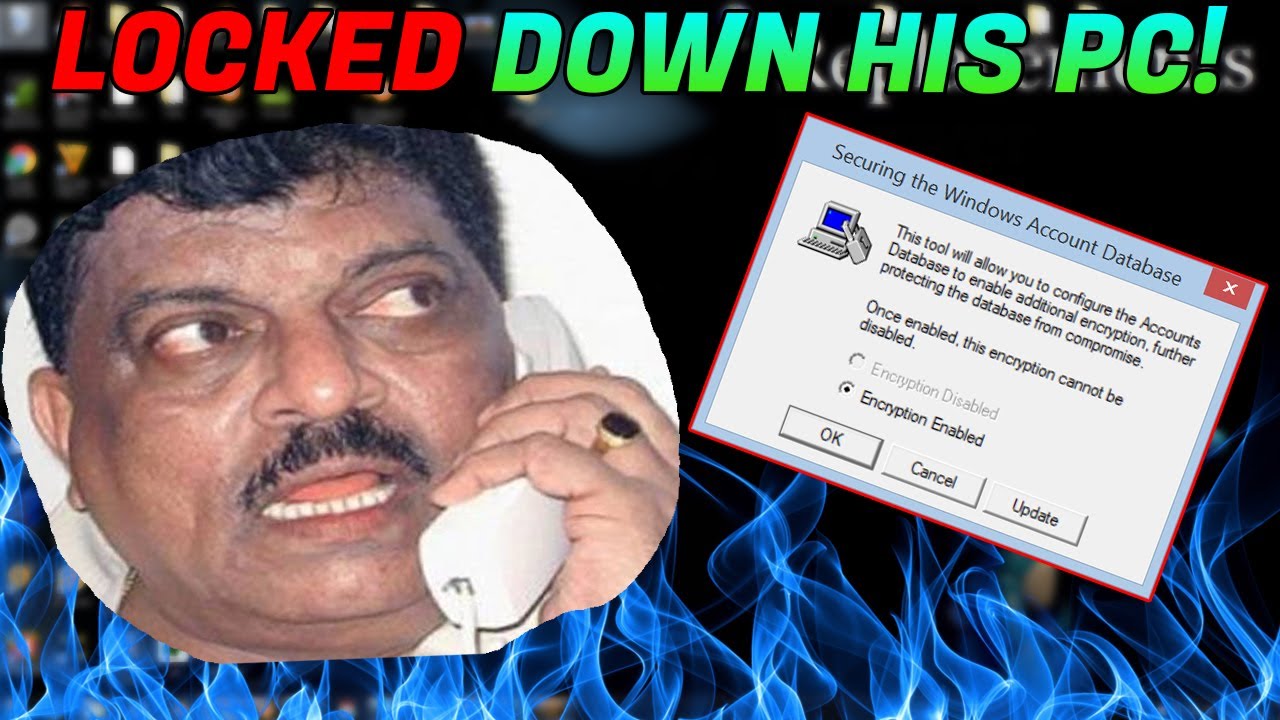 IGNORANT scammer lets me LOCK his PC! [SYSKEY'D] - YouTube