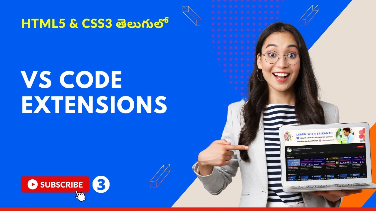 HTML5 & CSS3 Course[4K] - 3 | Visual Studio Code Extensions | తెలుగులో ...